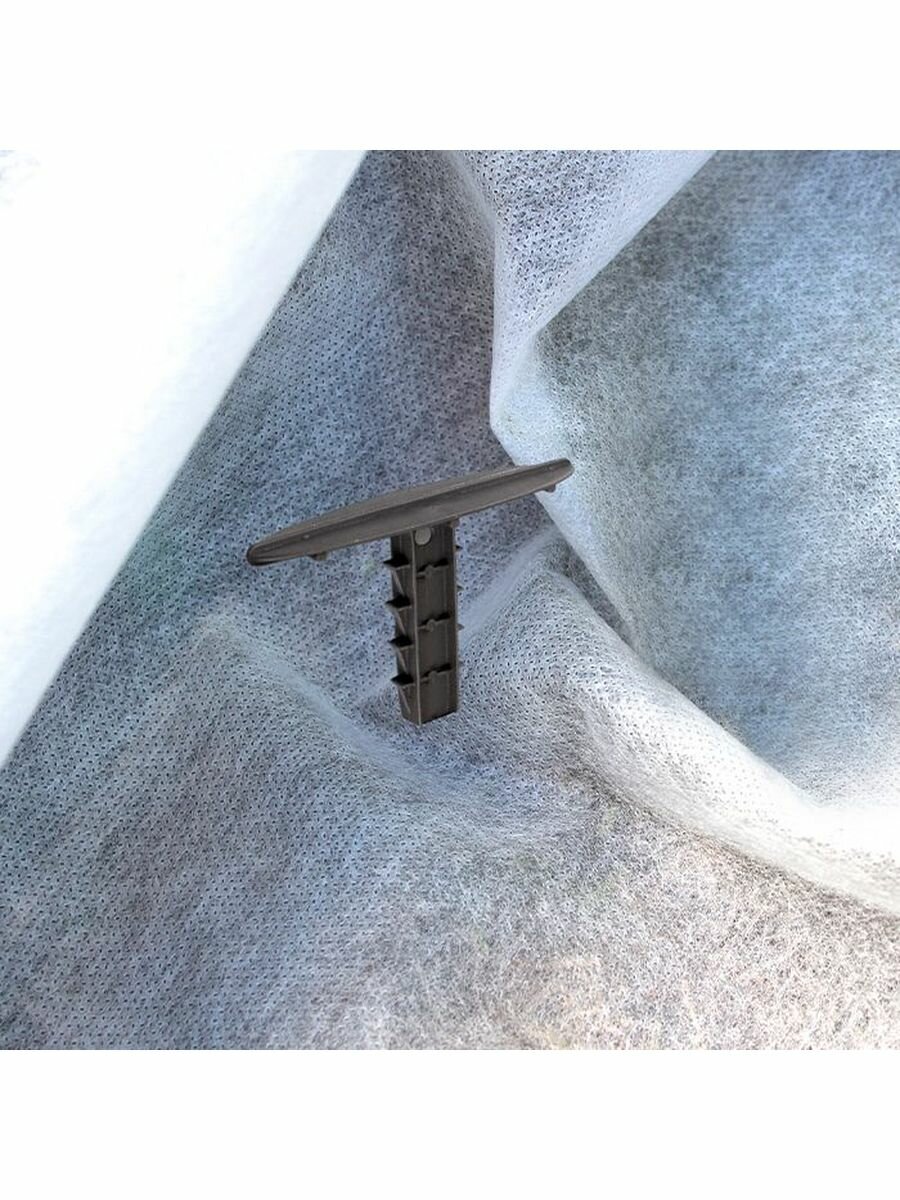 Колышек для крепления укрывного материала и пленки 13 см т-образный 10 шт пластиковый 'Урожайная сотка'