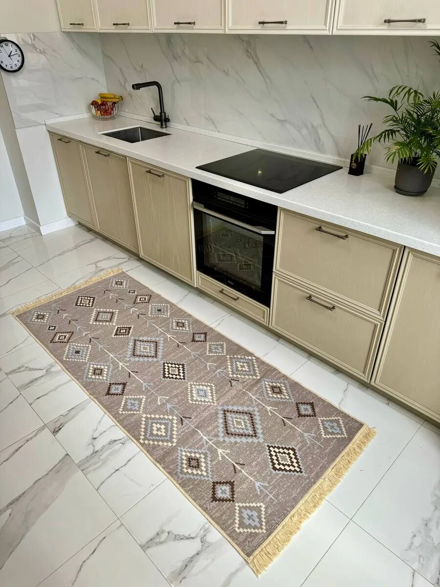 Ковровая дорожка 80х200 см Green Carpet, двусторонний безворсовый килим, Турция