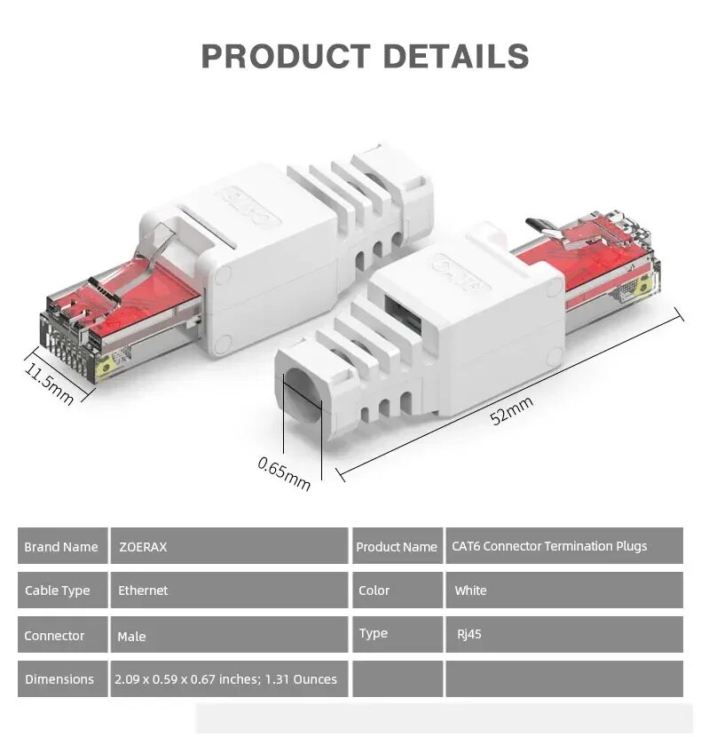 Разъемы Ethernet ZoeRax ZMC6TL001