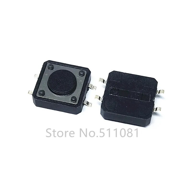 20шт черные SMD тактовые кнопки 4 контакта 12X12X5