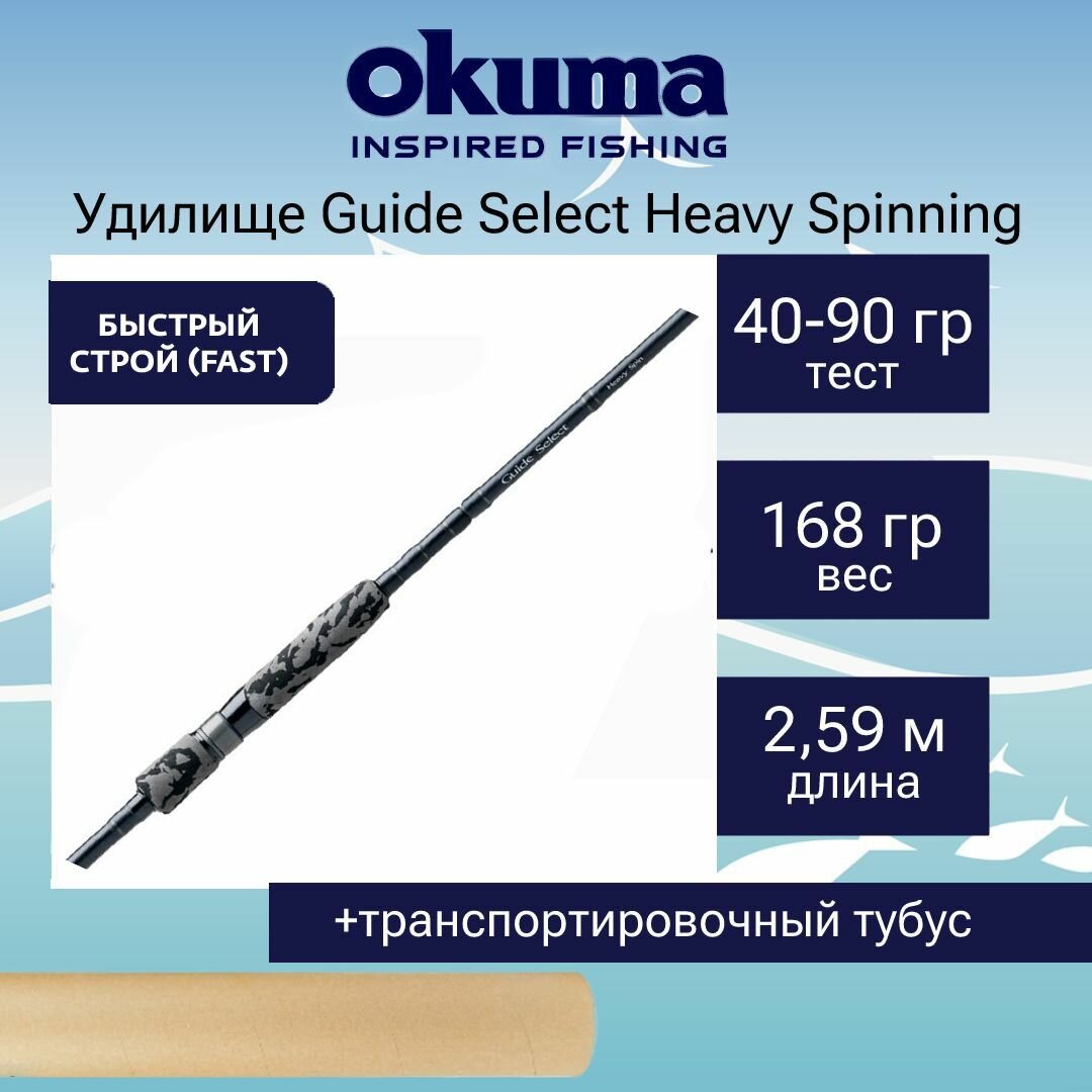 Спиннинг Okuma Guide Select Heavy Spinning 8'6" 259cm XH 40-90g 2pcs