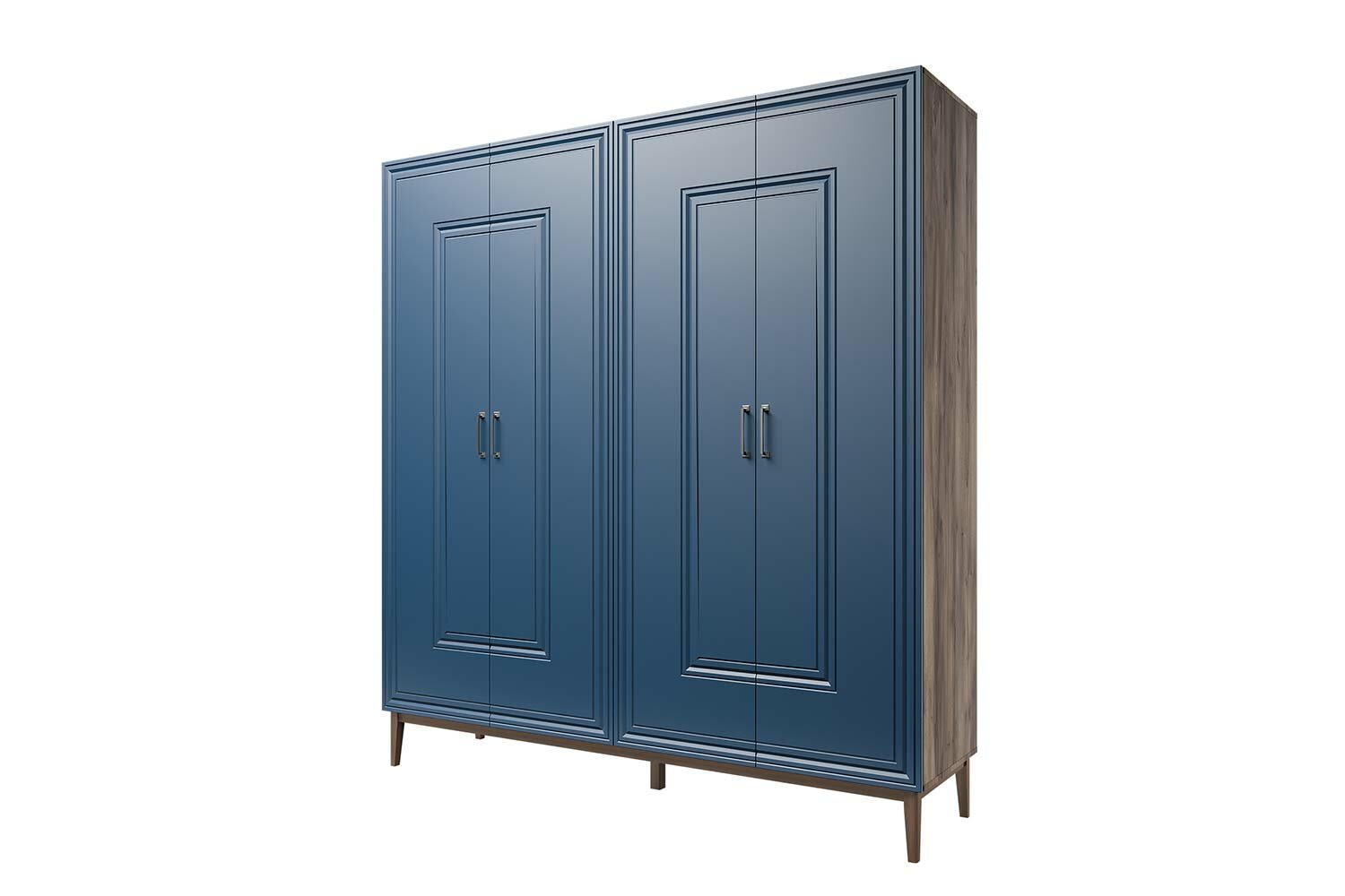 Шкаф для одежды Hoff Гориция, напольный, 201,2х218,1х51,9 см, МДФ/ЛДСП, цвет таксус, сапфировый, дуб коньячный