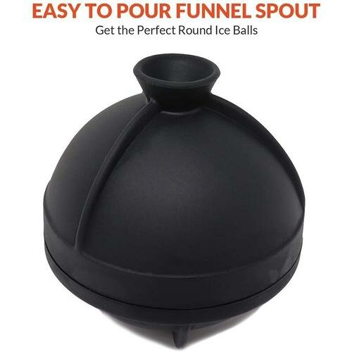 Хоккейные формы силиконовые шарики ледяные формы встроенные воронки для изготовления ледяных лотков и коктейлей (7.2 * 7.2cm, черный)