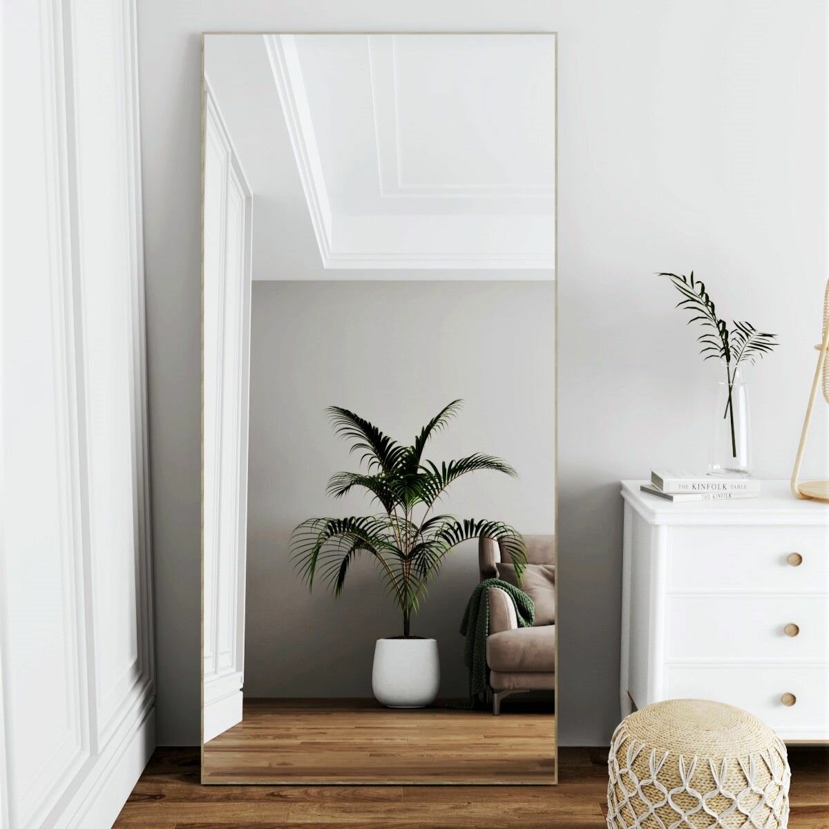 Зеркало настенное в полный рост интерьерное в прихожую или спальню в раме, 180х71 см. TODA ALMA