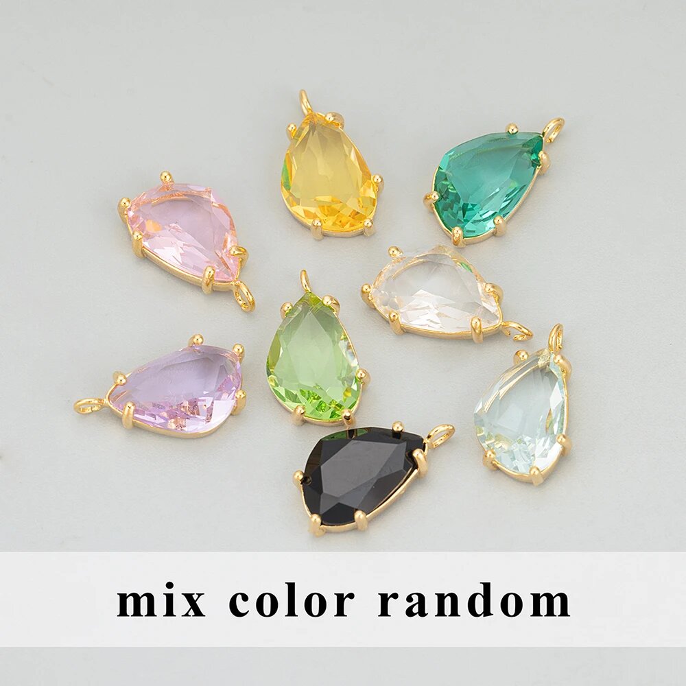 Набор подвесок GUFEATHER ME97 из меди и стекла с родиевым покрытием 18к золота 6 шт. ME97-A