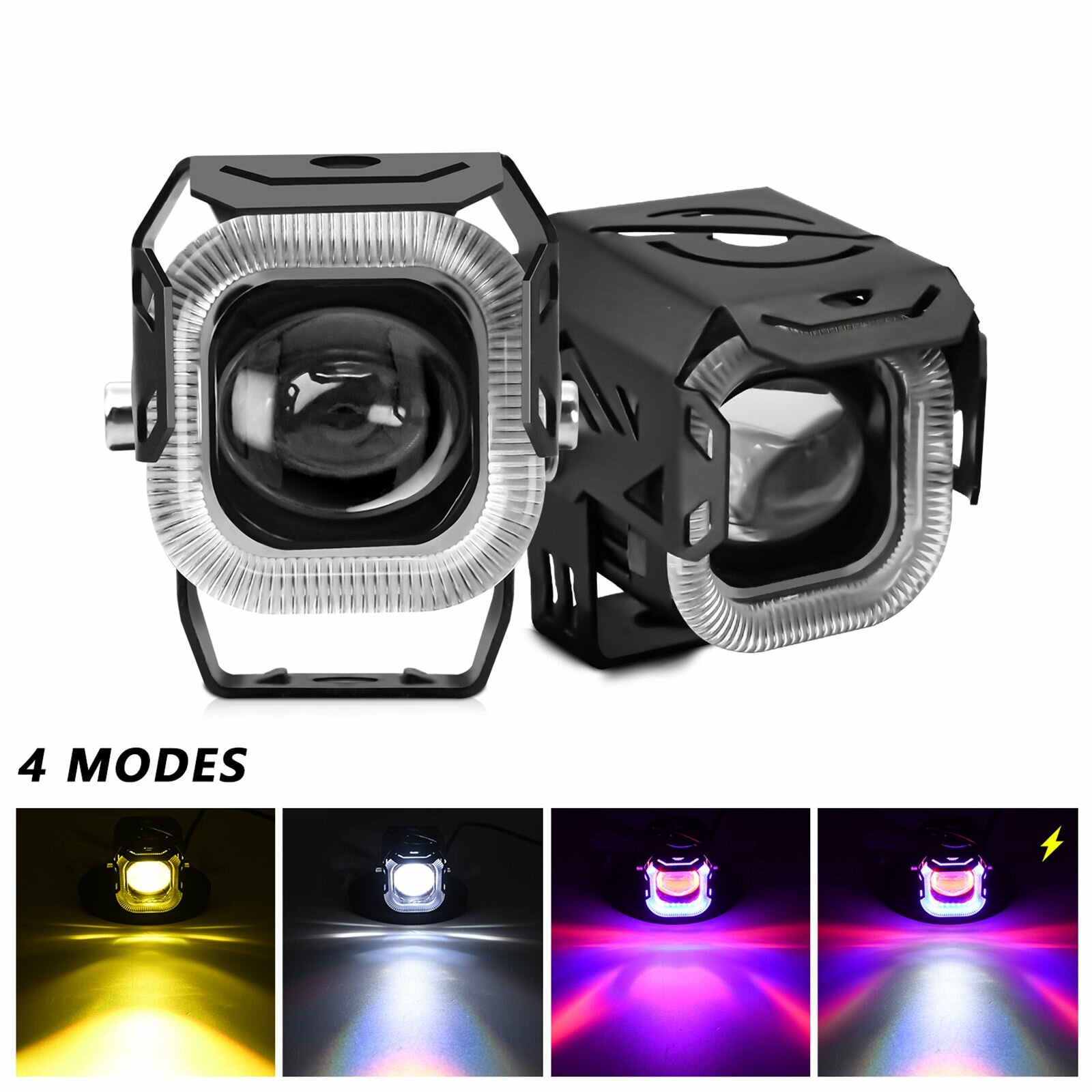 Мотоциклетные LED противотуманные фары, 60W 4000LM 4 режима, IP68, комплект