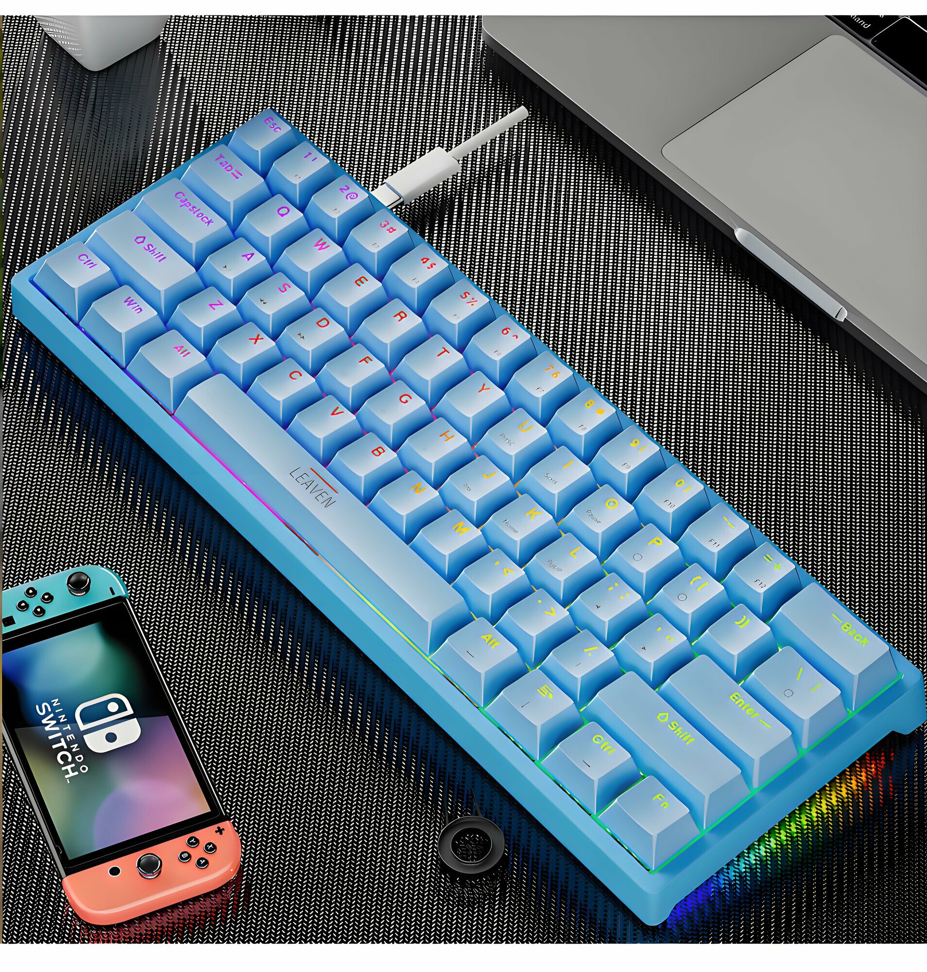 K620 E-sports Wired Mechanical Keyboard, TYPE-C Hot-swappable RGB, Computer Gaming Mechanical Keyboard
