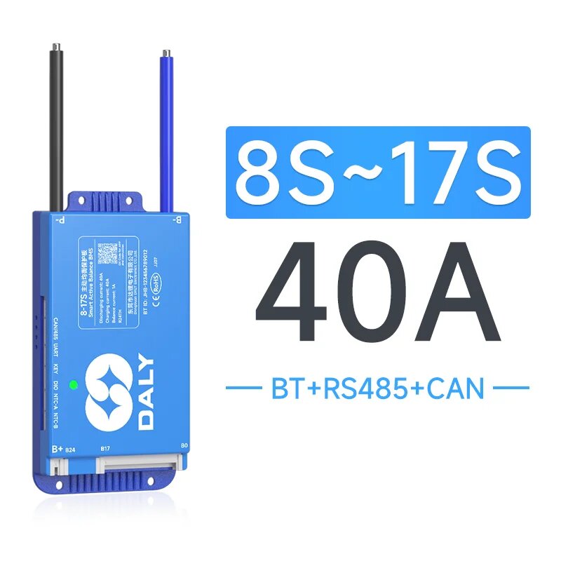 Daly Smart BMS для литий-ионных аккумуляторов 8-17s 40A RS485 CAN