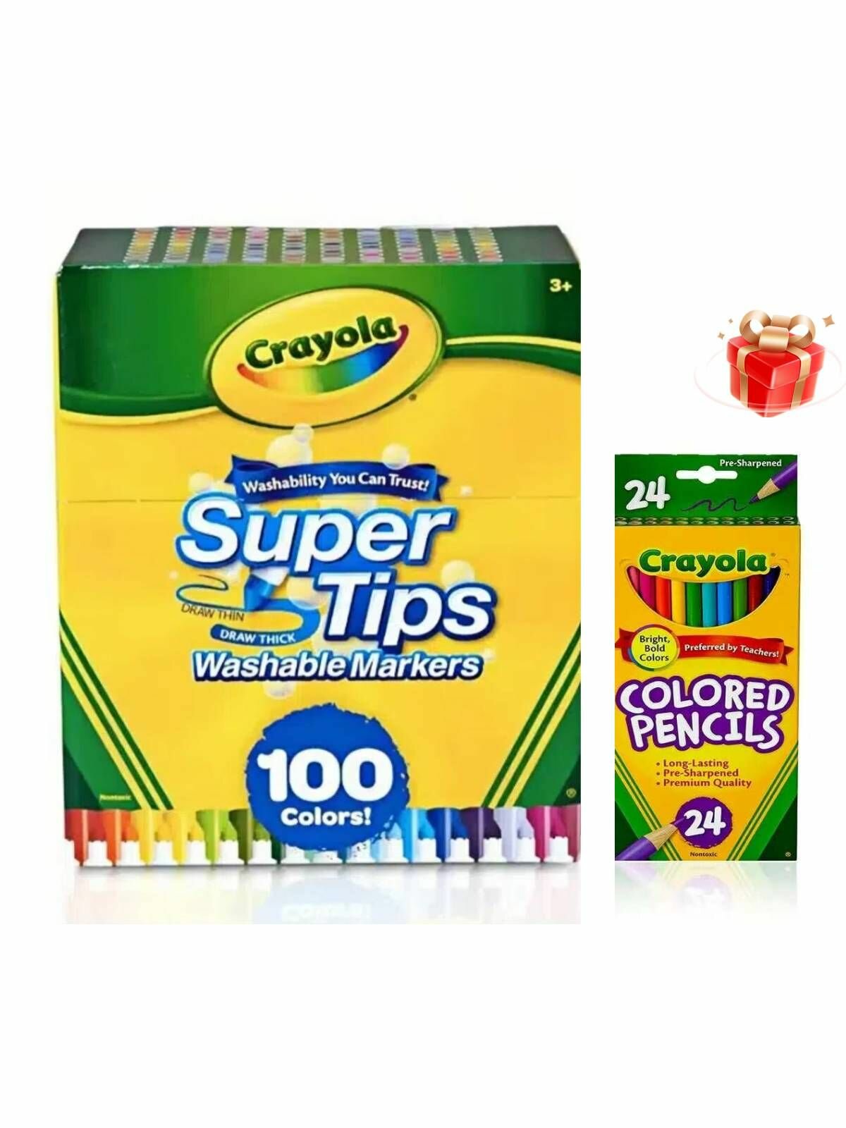 Crayola Набор карандашей, 100 шт + цветные карандаши 24 шт