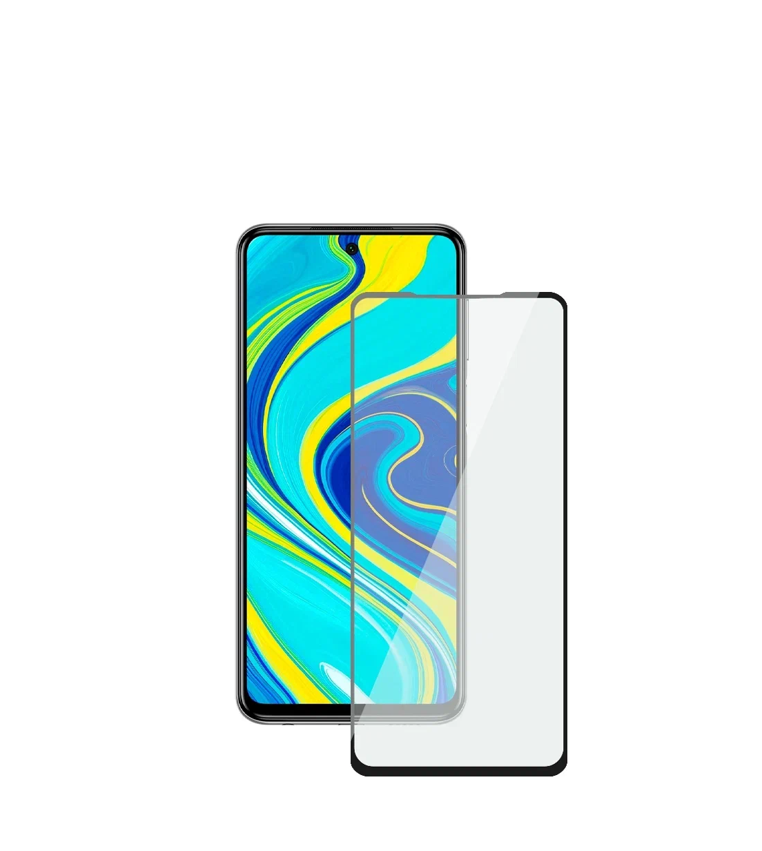Защитное стекло 2,5D Full Glue для Xiaomi Redmi Note 9 Pro/Note 9s (2020), 0.3 мм, черная рамка, Deppa 62693