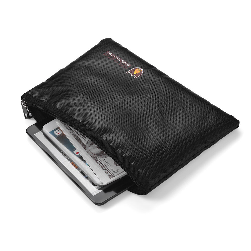 Сумка для документов огнестойкая из стекловолокна с силиконовым покрытием, сумка для денег, чехол для документов, водонепроницаемая, с зippers, для хранения файлов, наличных денег, украшений, паспортов, ценных вещей, черный цвет, размеры: