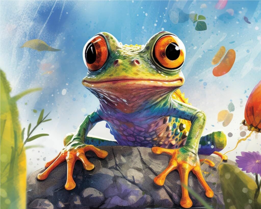 Алмазные Мозаики "лягушка" постер знаменитости декоративная роспись40x60cm,40,50, полная, холст, люди, круглая, взрослая, детская, blue, SKU03975