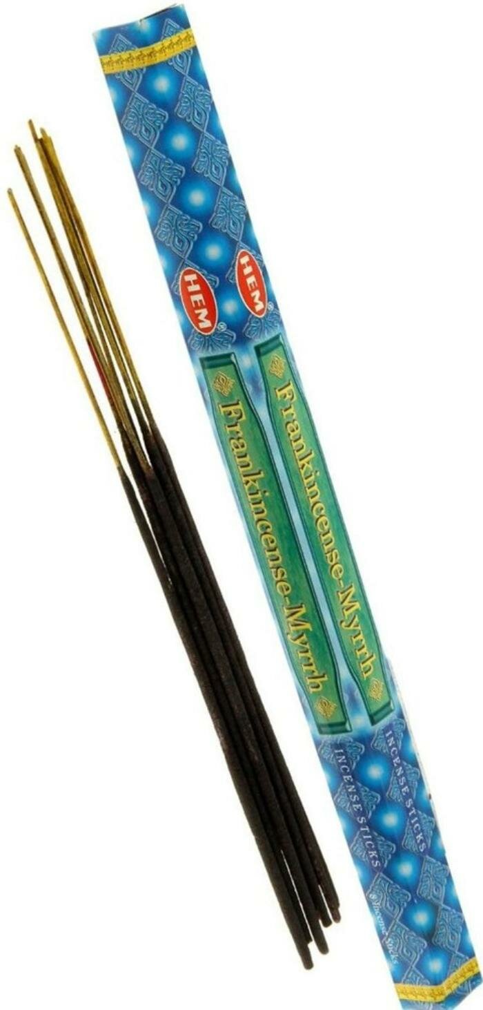 Hem Incense Sticks FRANKINCENSE-MYRRH (Благовония ладан-мирра, Хем), уп. 8 палочек.