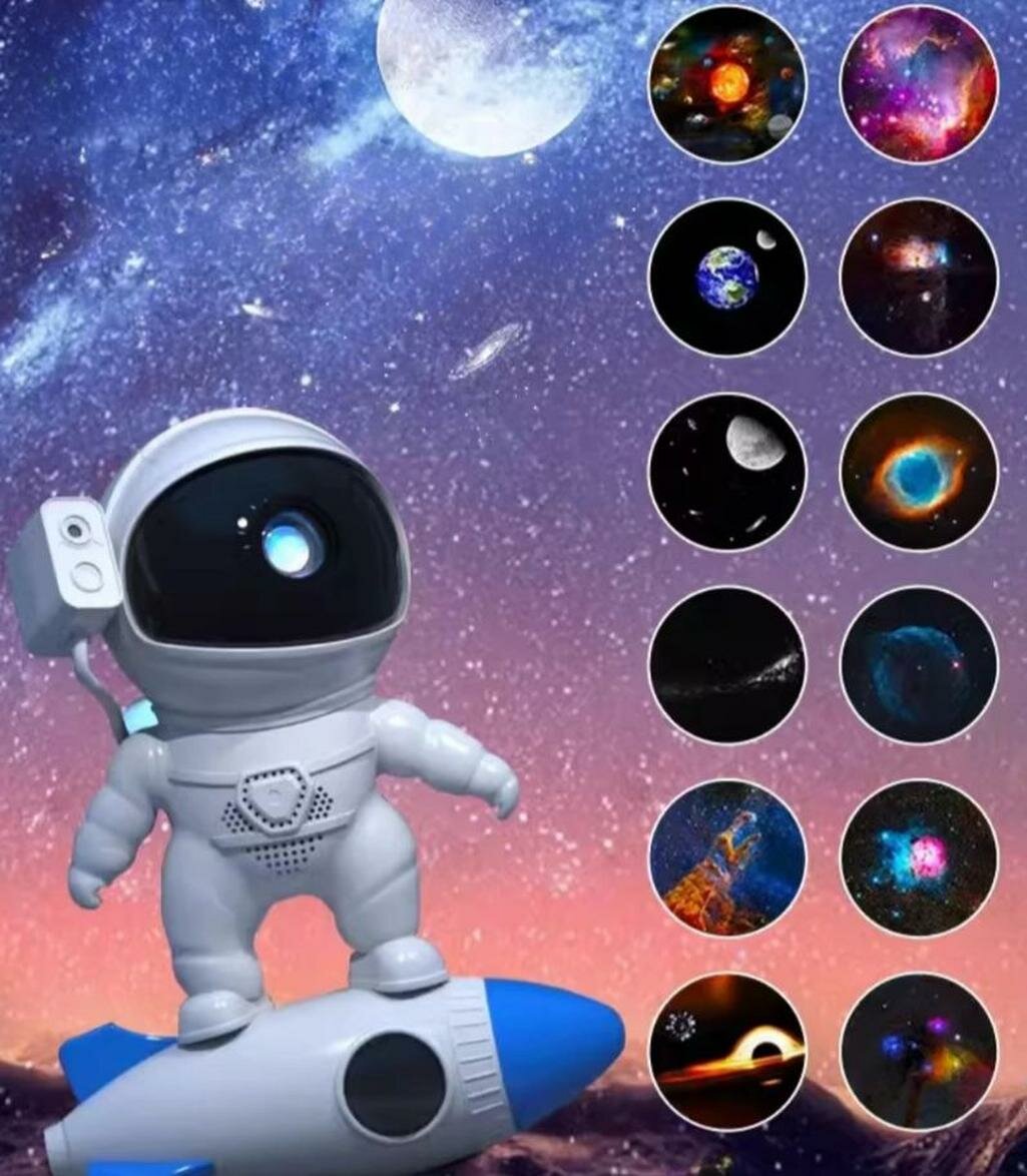 Проектор ночник звездное небо 3D, Напольное, Накладное, белый