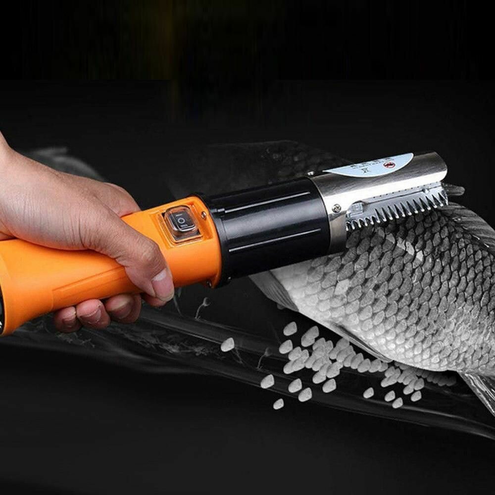 Аккумуляторная электрическая рыбочистка HILMAN LK-859B. Приспособление для ручной чистки окуня, щуки, судака и других рыб. четырехграничный ножевой элемент