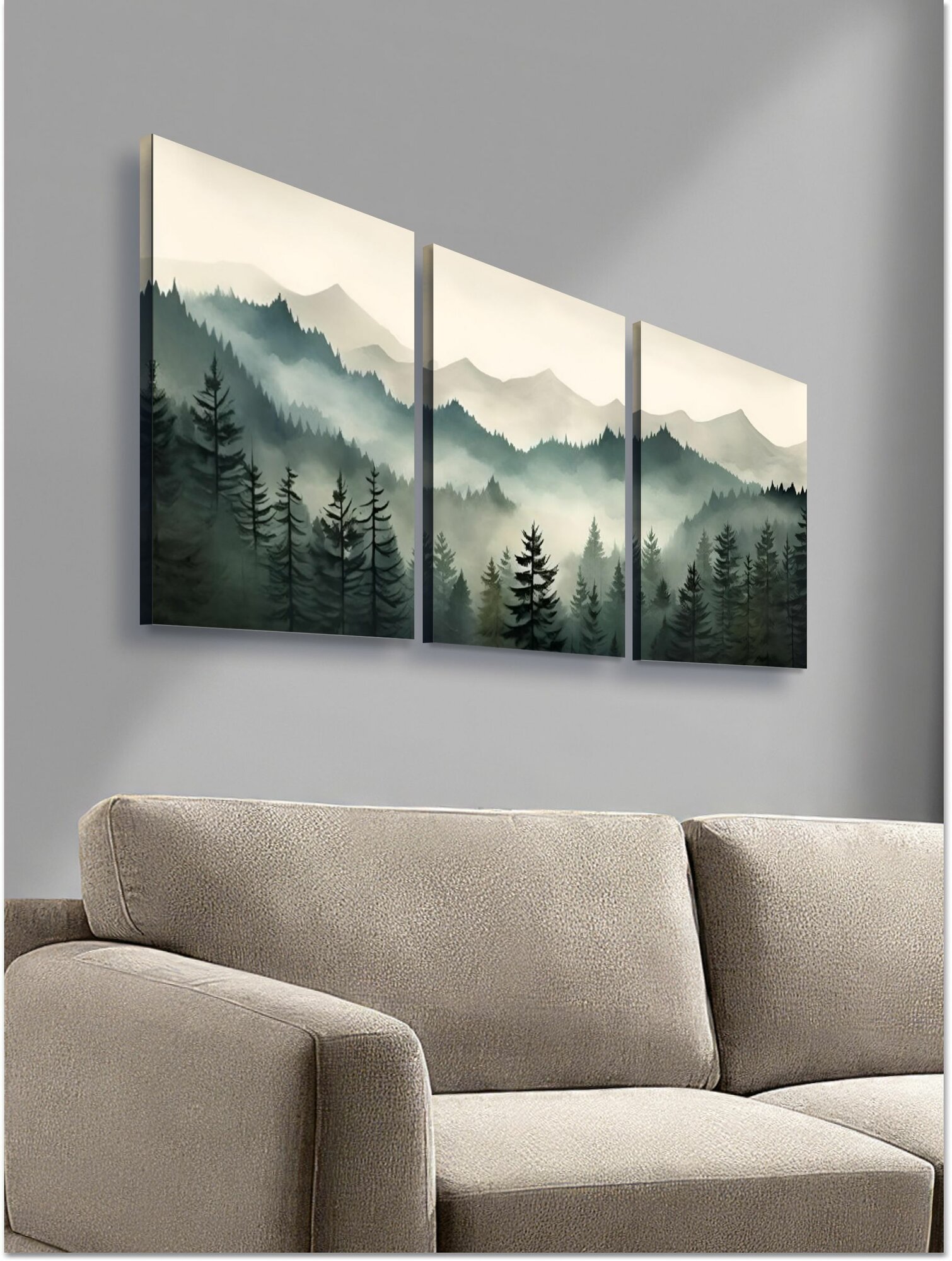 Картина Тени гор модульная 50x70см 3шт.