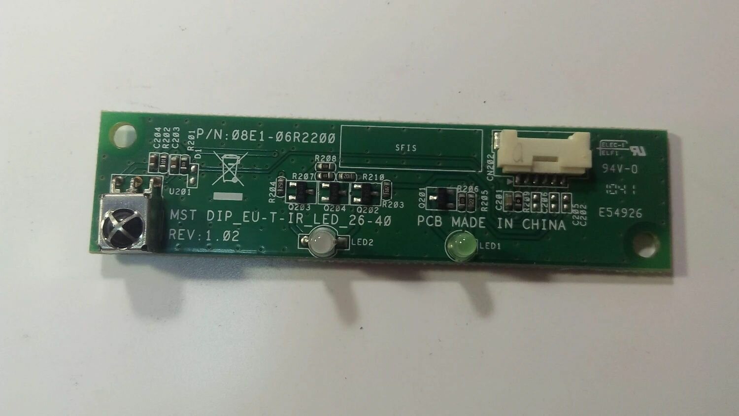 Плата фотоприемника 08E1-06R2200 DIP_EU-T-IR_LED_26-40 для 40Lv703R Lcd Телевизор Toshiba Плата управления арт. 11193