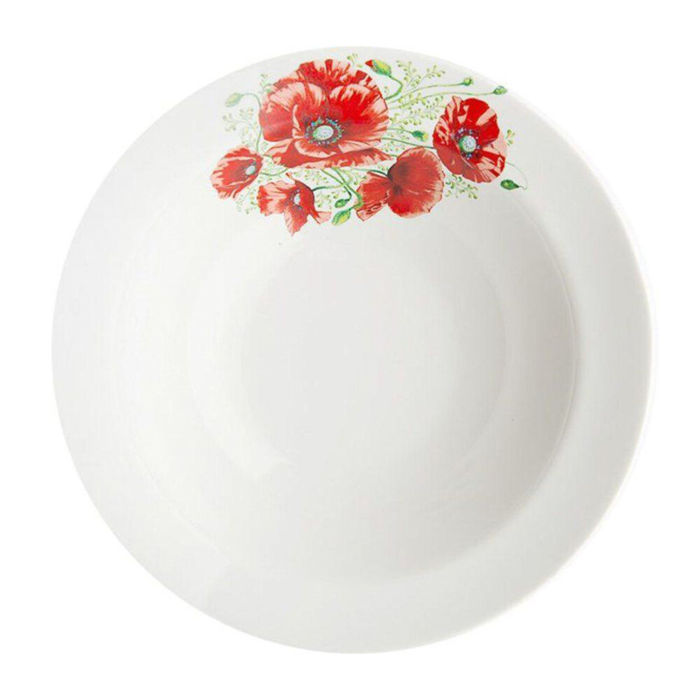 Набор фарфоровых мисок "Маки" 500 мл, 4шт, Дулёвский фарфоровый завод