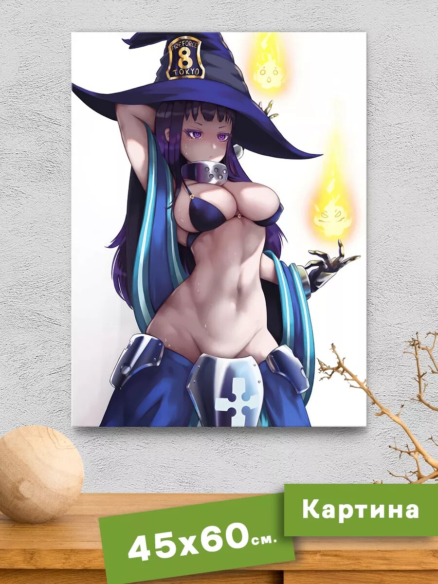 Картина на стену Хентай ахегао сексуальная девушка аниме 18+