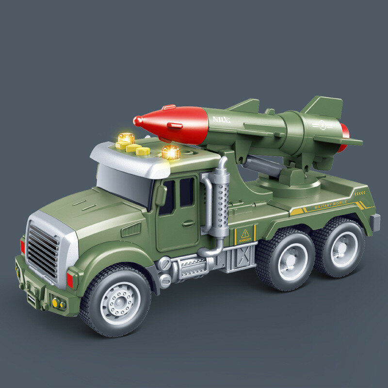 Excavator inertia vehicle with sound light and educational story mode for kids green rocket