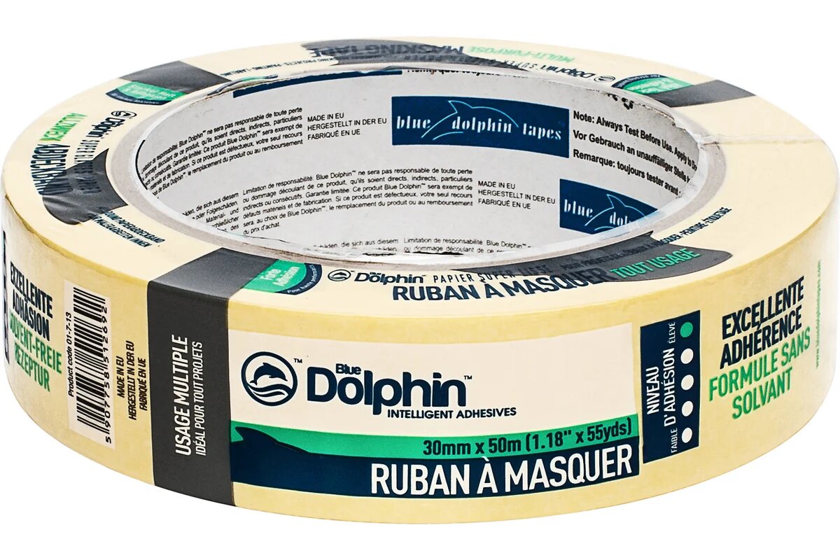 Blue Dolphin Masking Tape желтая малярная лента 30 мм x 50 м ST627 01-7-13 для отделки