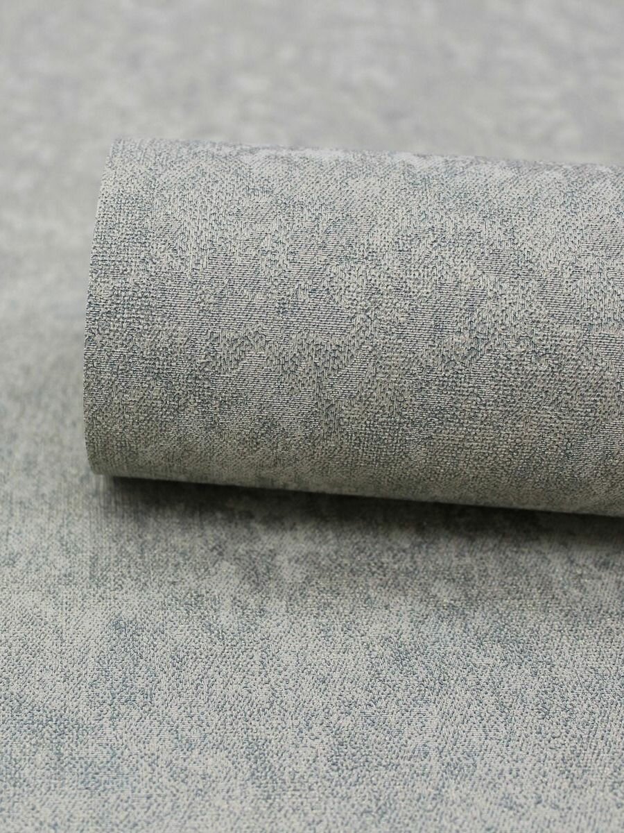 Обои винил горячего тиснения, моющиеся на флизелиновой основе Marvig Shabby chic 1.06м х 10.05м, имитация текстиля с блеском, цвет серо-голубой 00100125