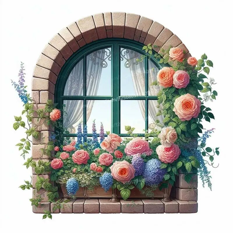 Наклейка на стену Watercolor Flower, 40см, M1024-D