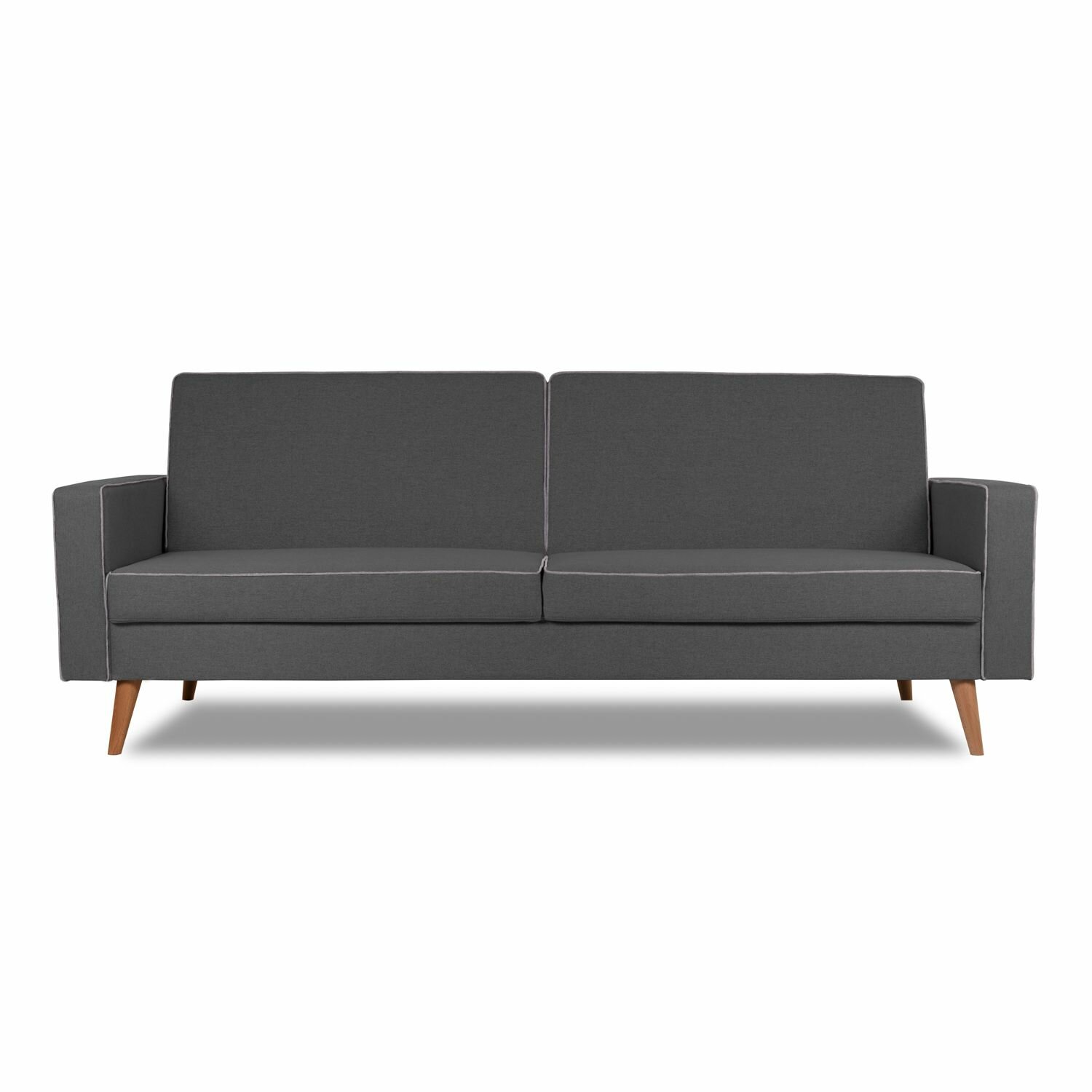 Диван трехместный с подушками 214х90х86 см серый Жаккард UNO Grey, кант Жаккард UNO Silver BERUS FINSOFFA