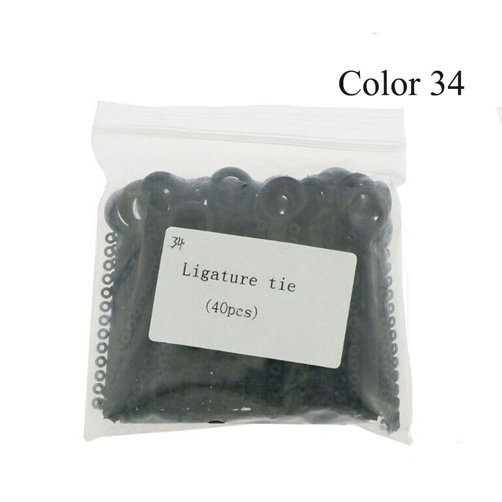 Лигатуры для брекетов, Color 34 Black, 40 шт.