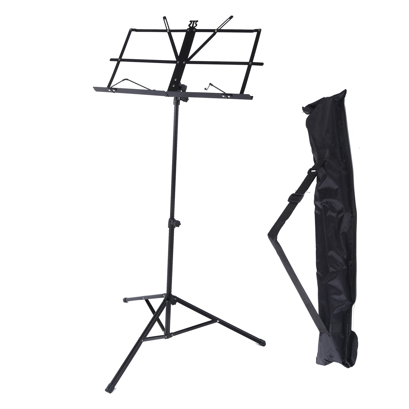 Небольшая металлическая переносная полка для нот, легко собираемая, складная, регулируемая стойка для семейного использования, чёрная