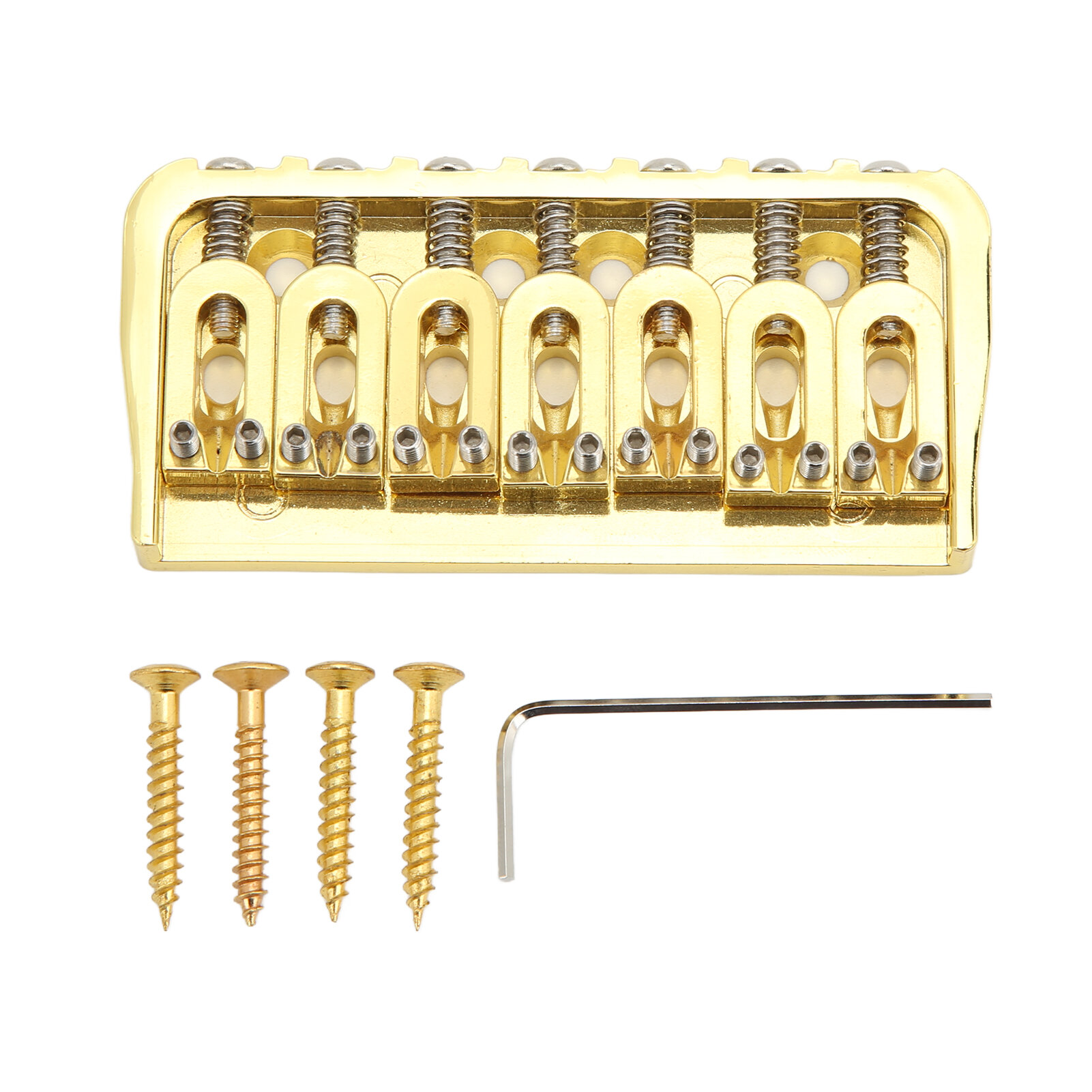 7-струнная электрогитара с фиксированным хардтейл-бриджем, сквозной конструкцией корпуса, без тремоло, прочной золотой фурнитурой для стабильной настройки и улучшенного сустейна