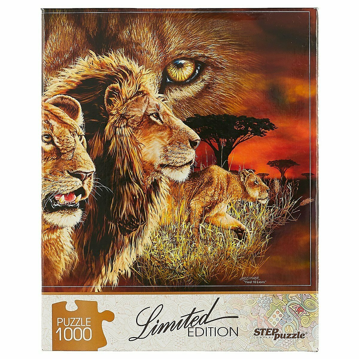 Пазл Найди 10 львов (Limited Edition) Step puzzle 1000 эл,68*48см. 79807