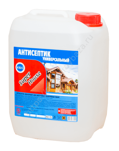 Антисептик Универсальный Super Hause БС-78 5л Бесцветный Предотвращает Биопоражение Древесины / Супер Хаус.