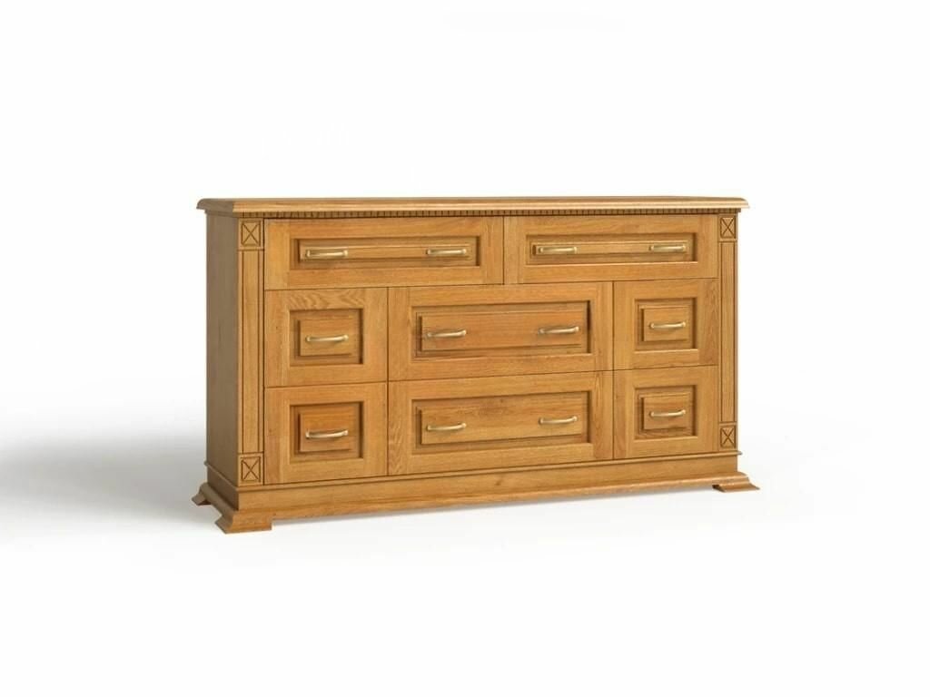 Комод Верди №131 из Массива сосны, 8 ящ, 150х45х90 см, классический орех 2