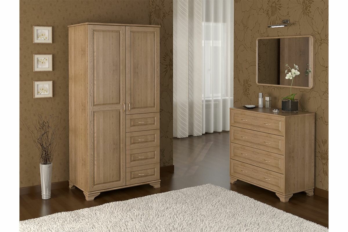 Шкаф Витязь №109 из Массива сосны, 90х60х190 см, классический орех 2