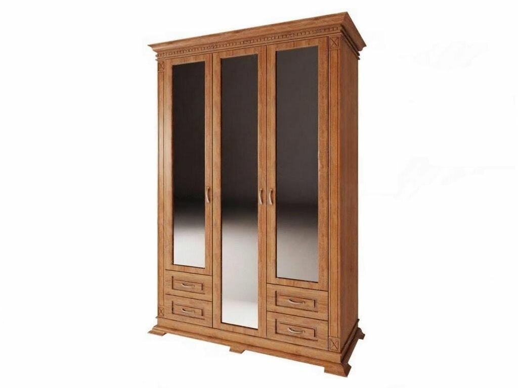 Шкаф Верди №530 из Массива сосны, 150х55х220 см, классический орех 2