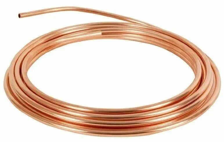 Трубка медная капиллярная диаметр 5 мм(внешний), 4 мм (внутренний), толщина стенки - 0.5 мм длина 1 метр, Китай