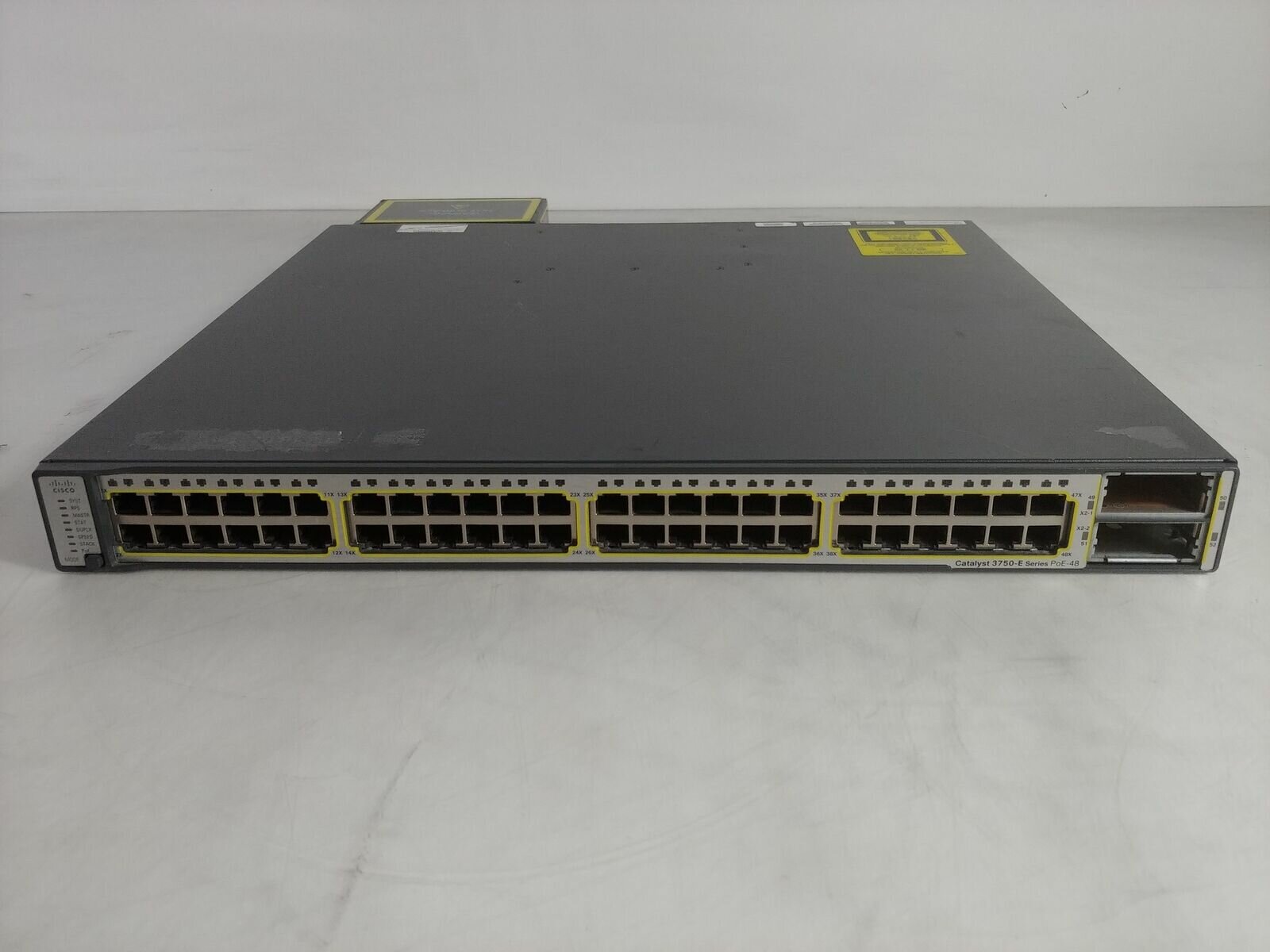 Коммутатор CISCO WS-C3750E-24TD-E 24*10/100/1000, 2 X2-based 10GE, 265WAC ps, 1RU stackable multilayer, IPv6, IP Serv — фото 1