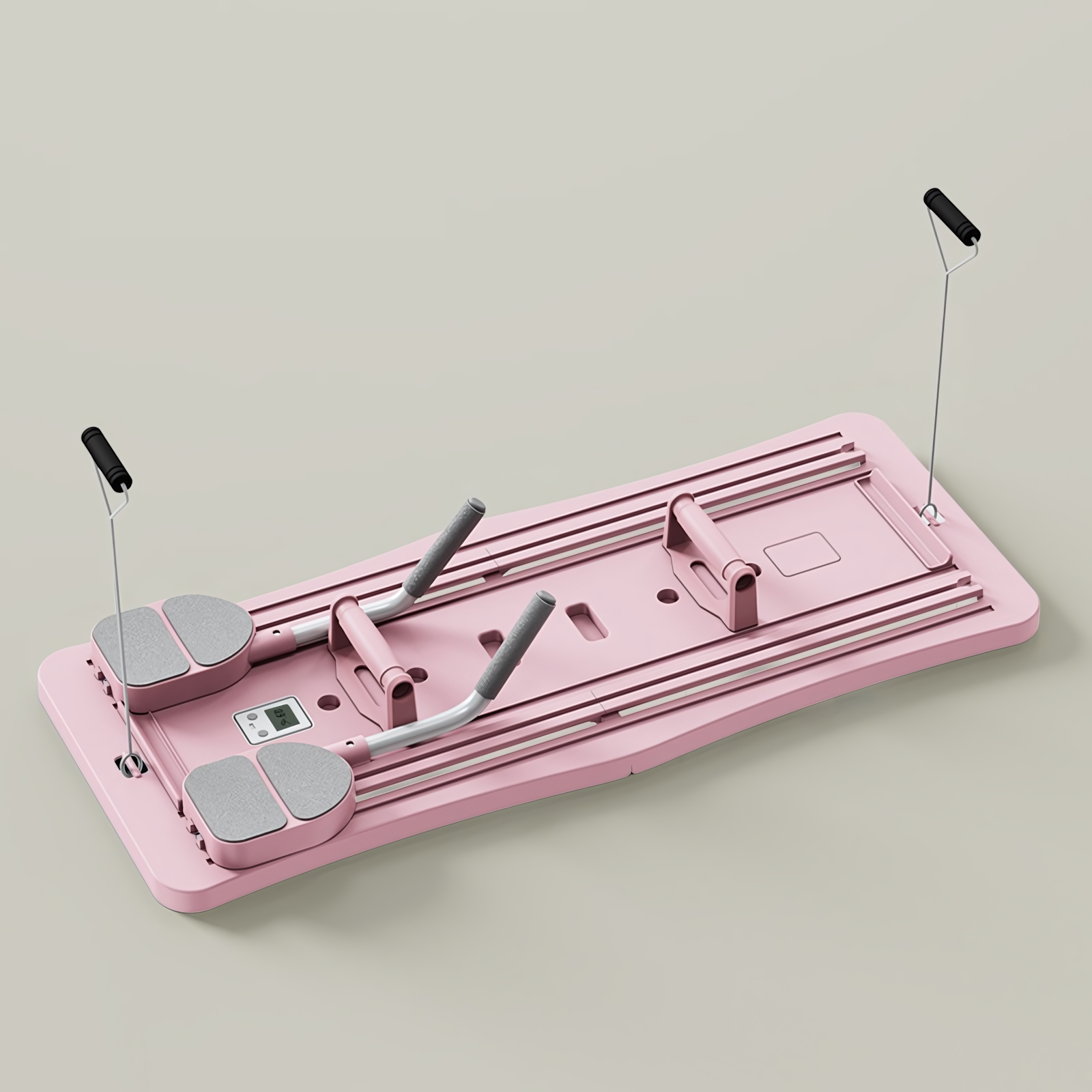 Многофункциональная доска для фитнеса 4 в 1 с таймером, складная конструкция, цвет розовый