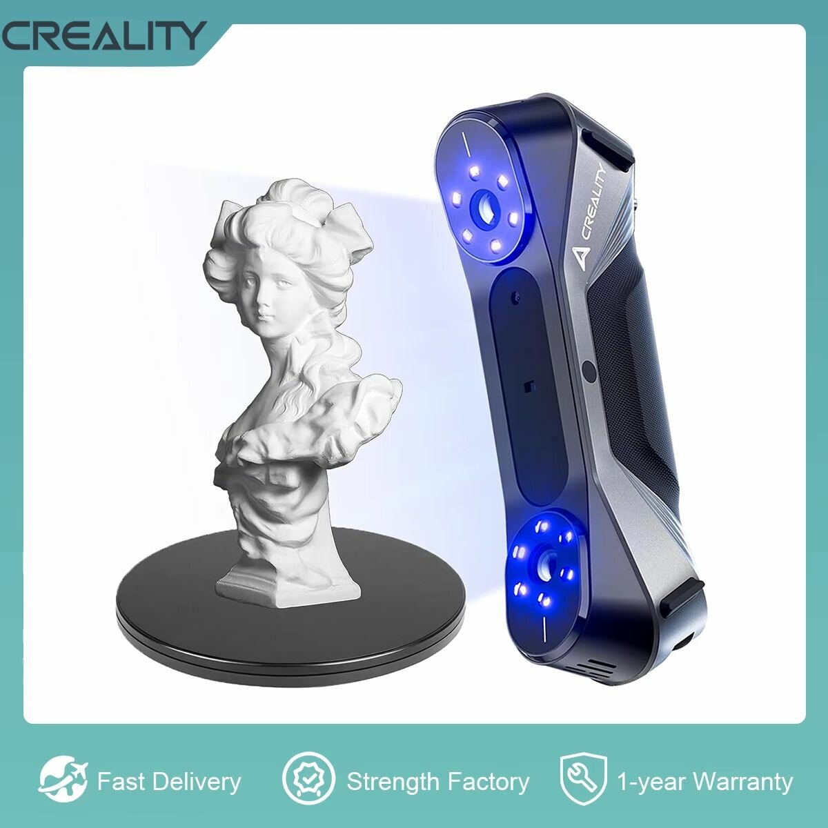3D-сканер Creality CR-Scan Raptor Многолинейный синий и ближний инфракрасный потребительский 3D-сканер 24-бит