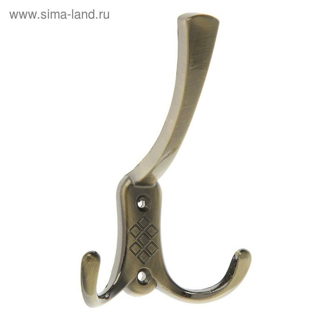 Крючок мебельный тундра TKT003, трехрожковый, цвет бронза, 1 шт.