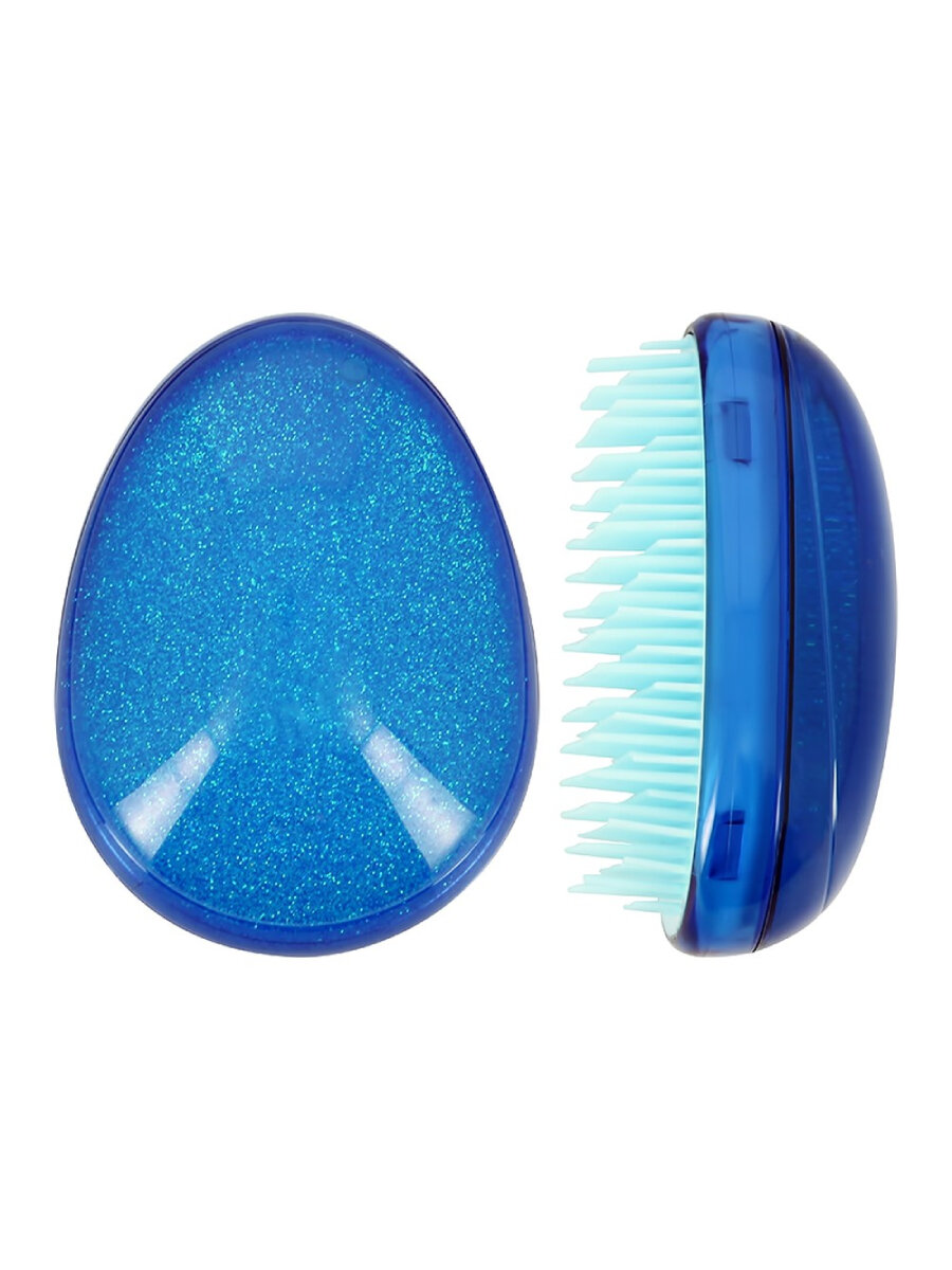 Расчёска Lady Pink, синяя, массажная, распутывающая, пластик, 1 шт