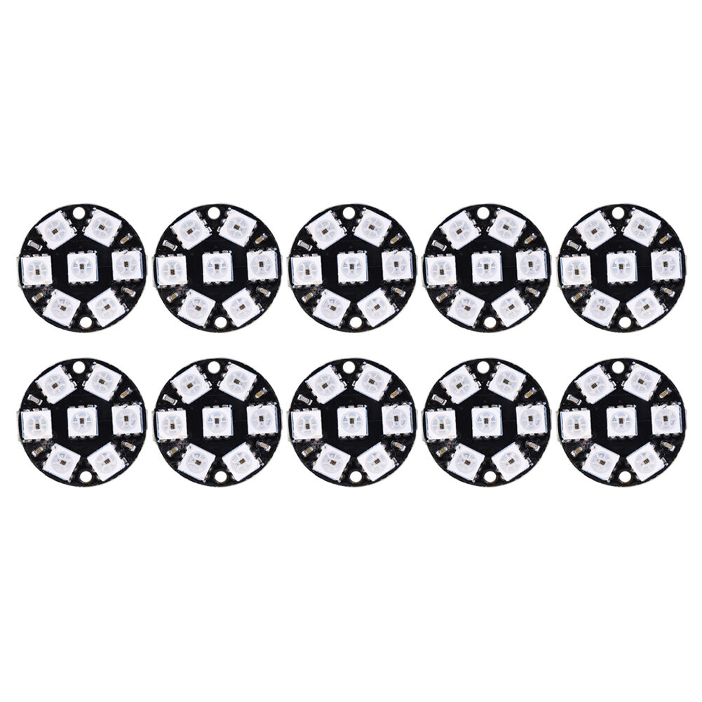 10Pcs LED Driver Development Board Round Built In Color Light Cjmcu 7 Bit WS2812 5050 RGB
