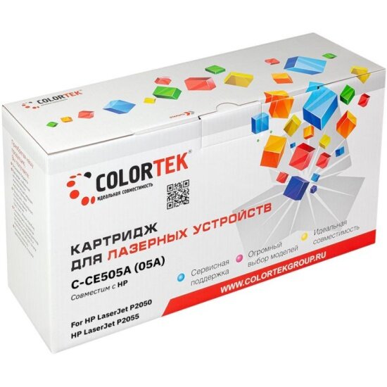 Картридж лазерный Colortek CE505A (05A) для принтеров HP