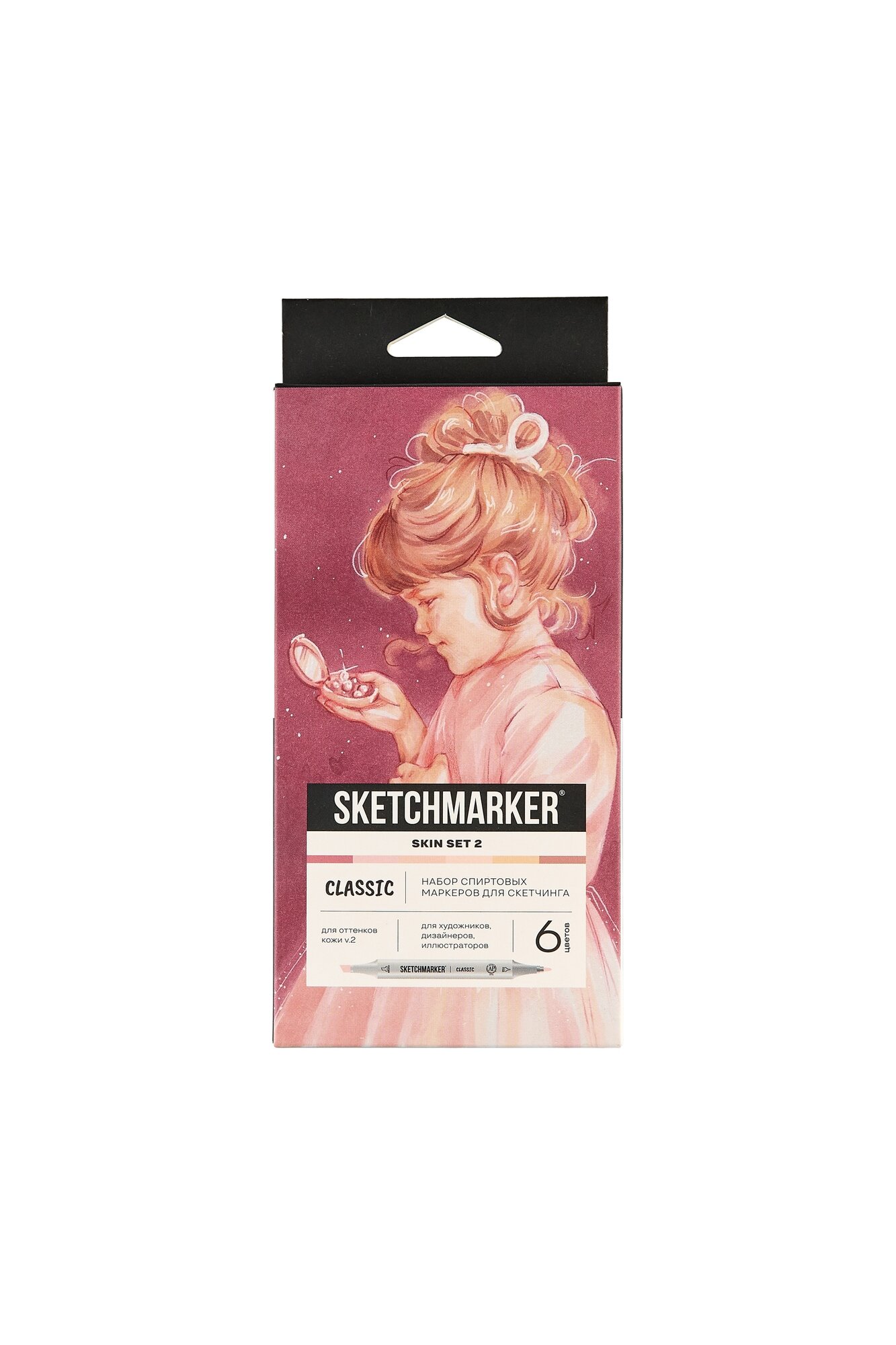 Набор маркеров CLASSIC на спирт. основе два пера Skin Set v.2 6цв. картонная уп-ка