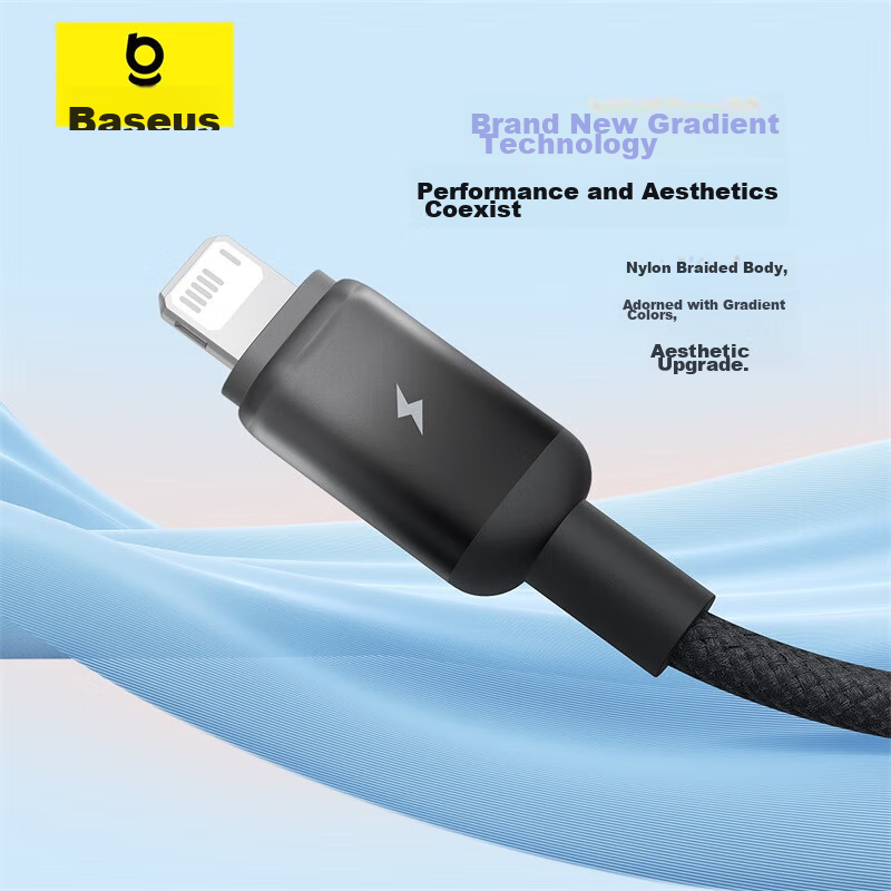 Baseus Apple Data Cable Fast Charging Cord Compatible with IPhone 14/13/12 Pro Max/XR/Xs/11/8, IPad Tablet Charger Cable, Car Charger, 1 Meter