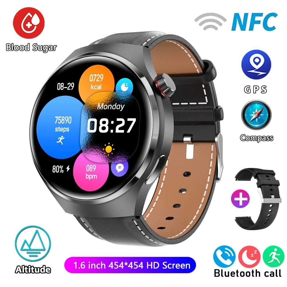 Водонепроницаемый смарт-часы GT4 Pro GPS NFC Smart Watch Men 360*360 AMOLED
