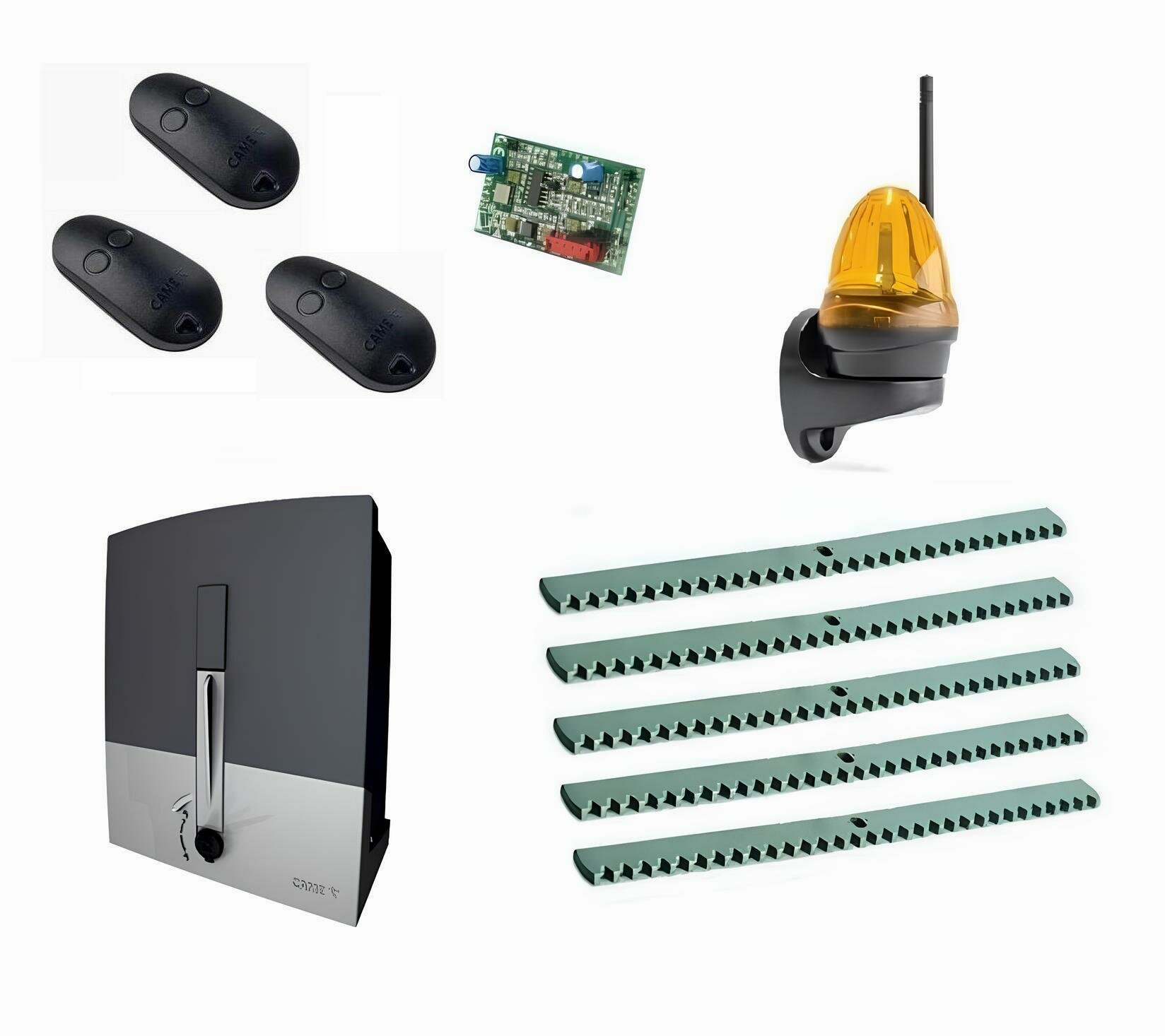 Автоматика для откатных ворот BXL04AGS KIT5-LK-Т3, комплект: привод, радиоприемник, 3 пульта, лампа, 5 реек