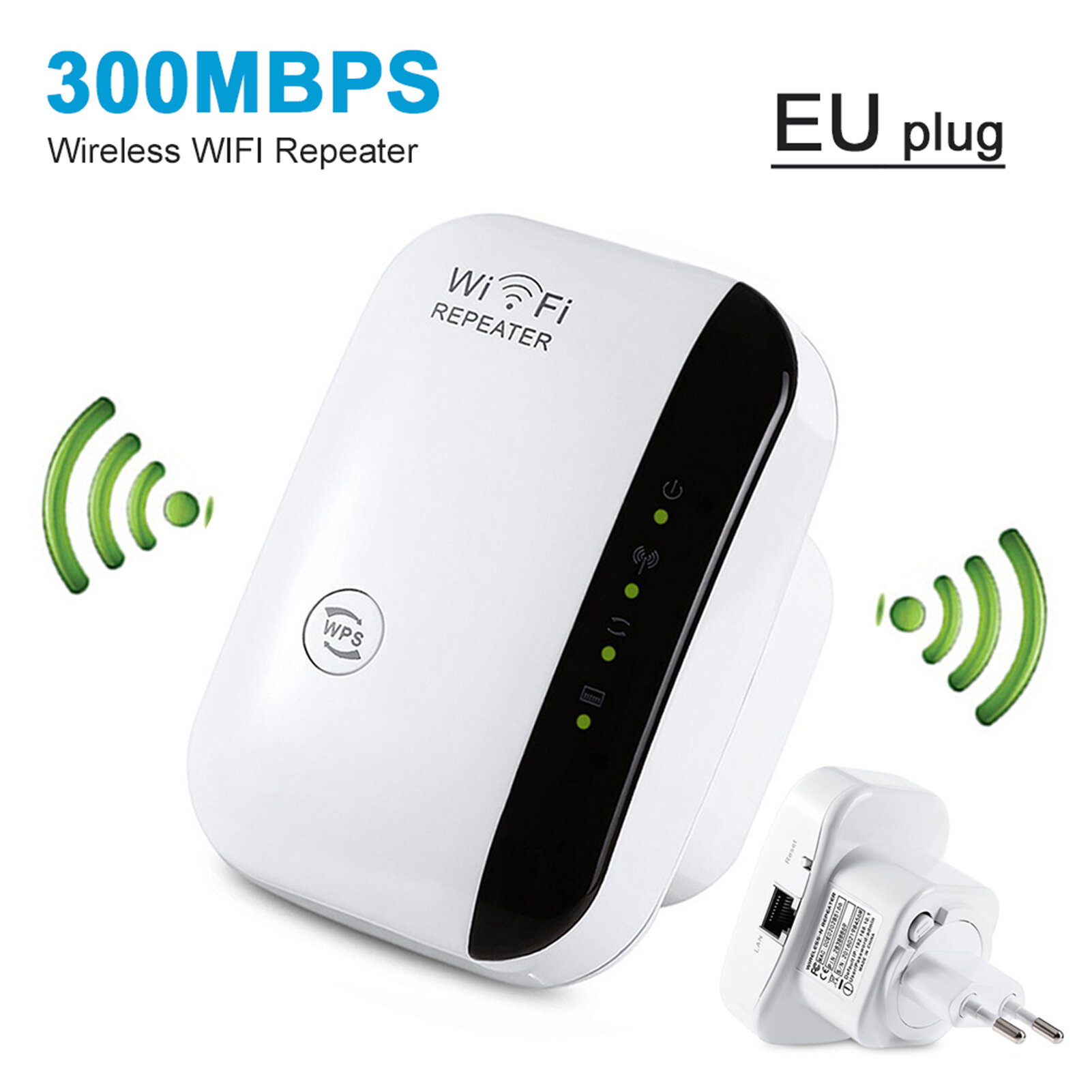 WiFi Signal Amplifier Wireless Repeater 300M Enhancer Range Extender for Home Office EU Plug