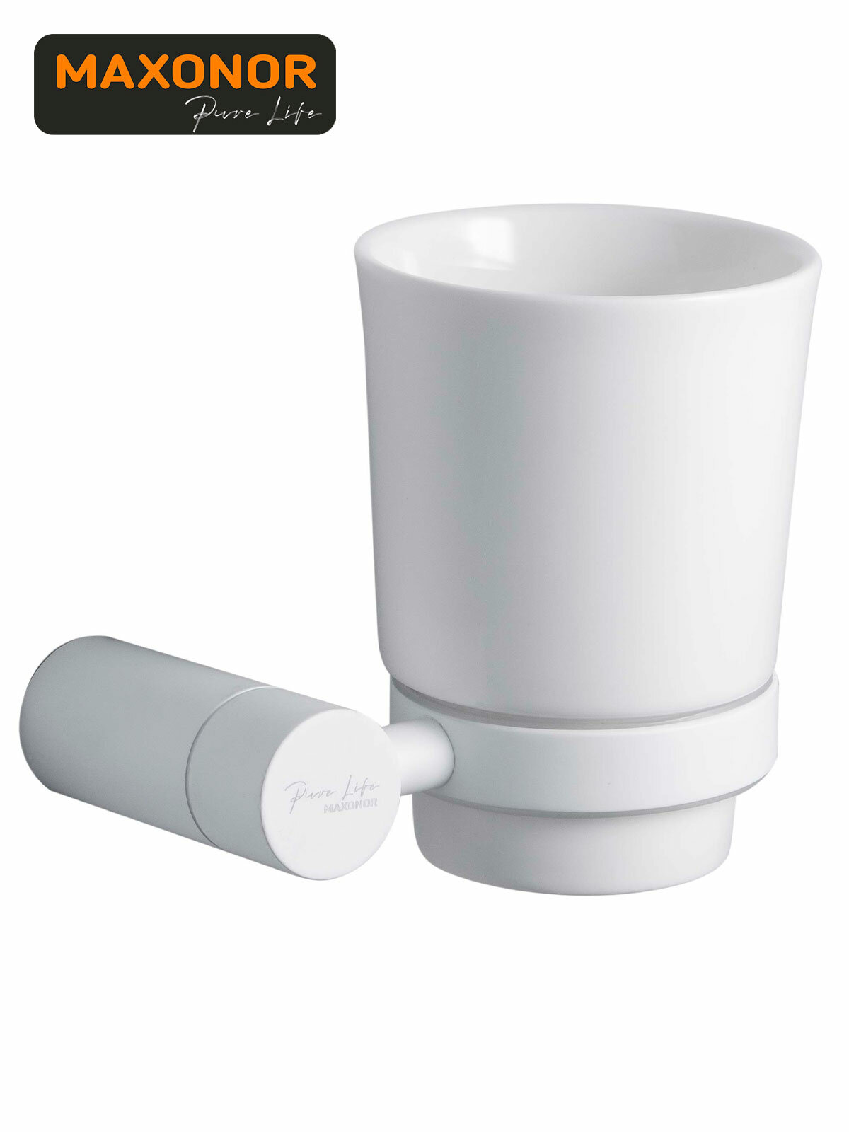 Стакан для зубных щёток настенный Maxonor PURE LIFE SHADE PL1706-8 белый матовый Латунь